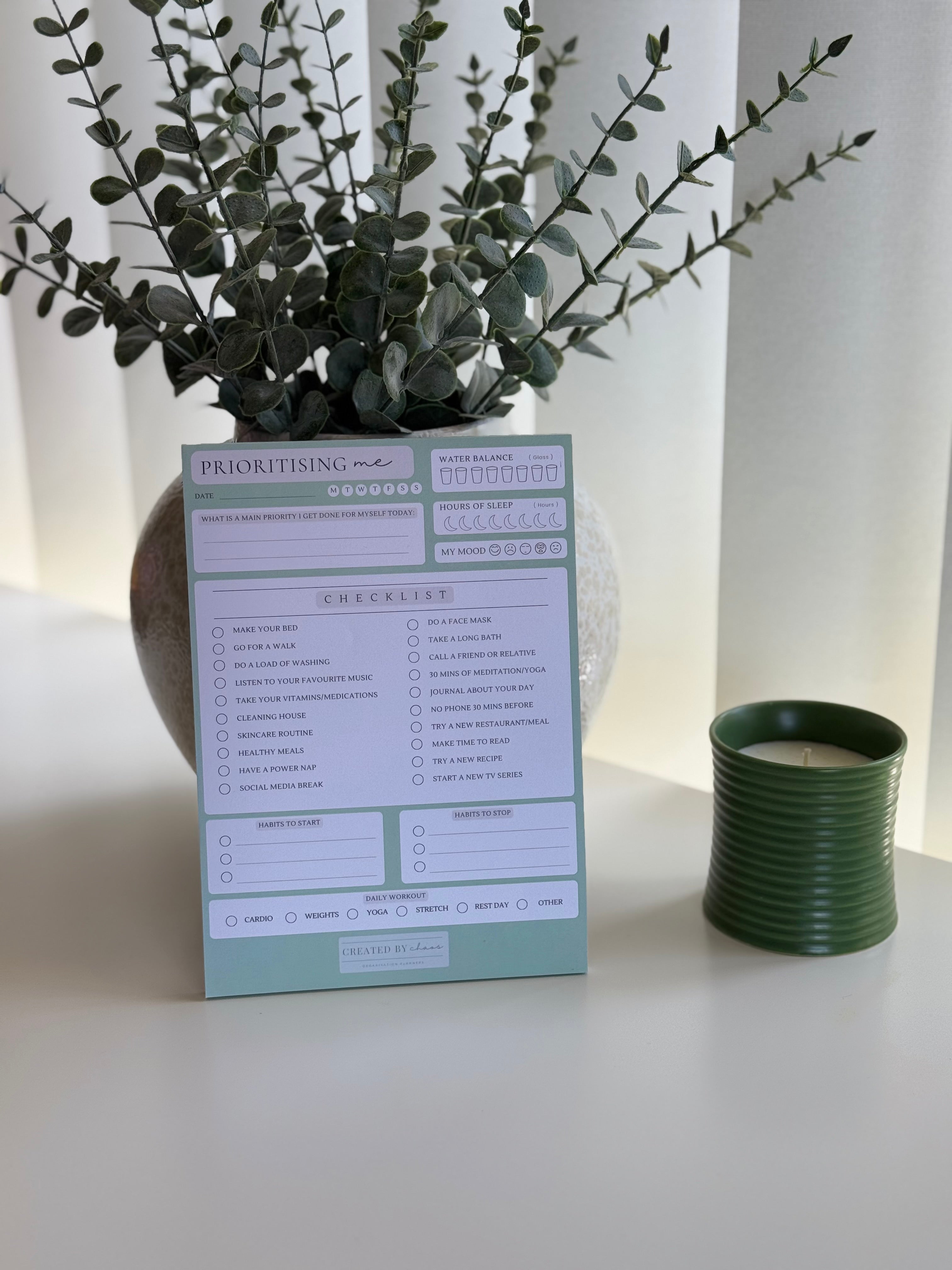 Prioritising Me Notepad – Created By Chaos